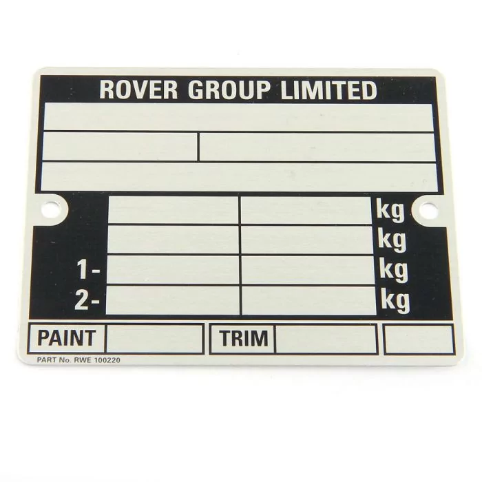Reverse Stamped Chassis Plate - Rover Mini 1989on Mini Sport